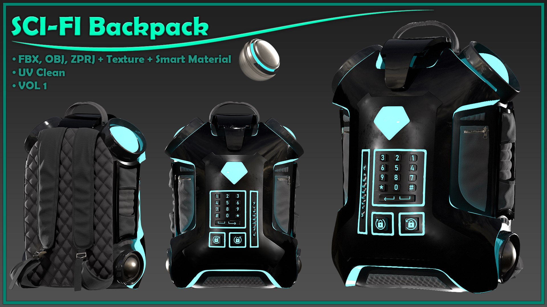 3D Model SCI-FI Backpack With Texture And Smart Material - TurboSquid ...
