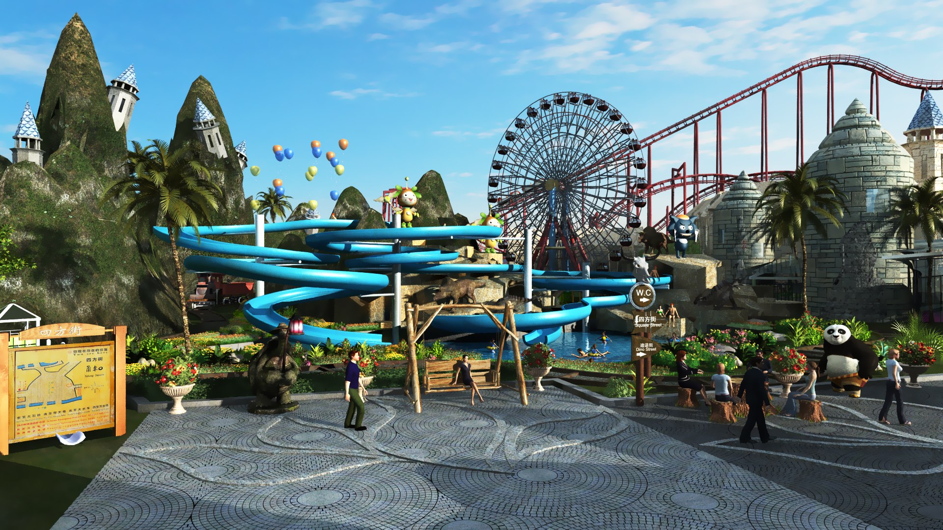 Amusement park 3D model - TurboSquid 2170033