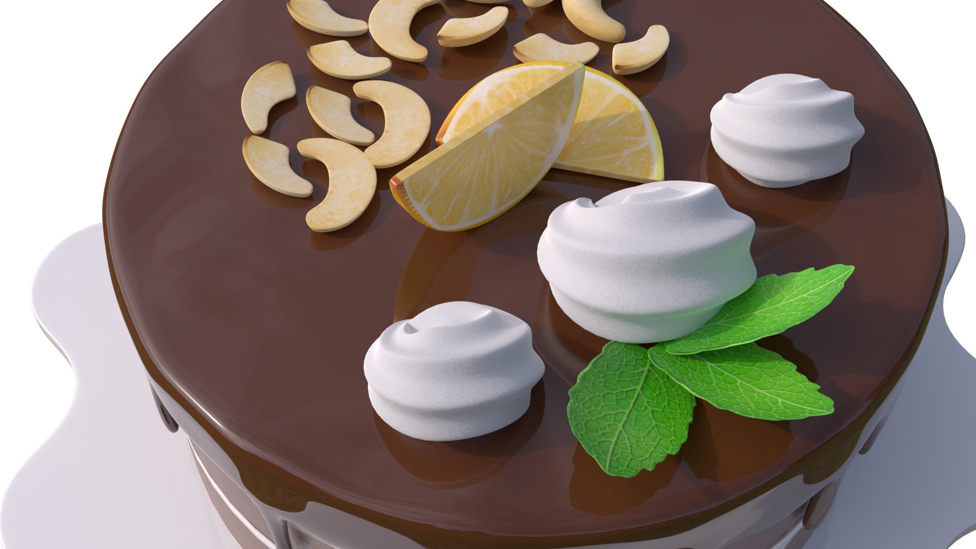 Chocolate Tart Model - TurboSquid 1852162