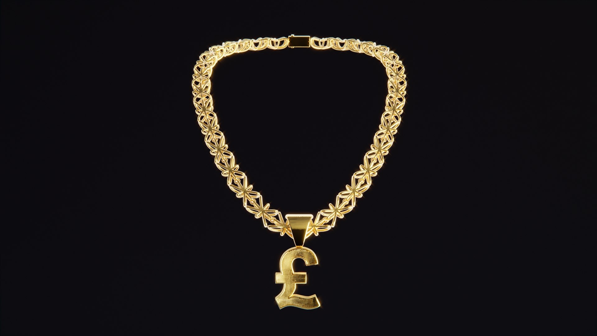 3D British Pound Chain - TurboSquid 1931006