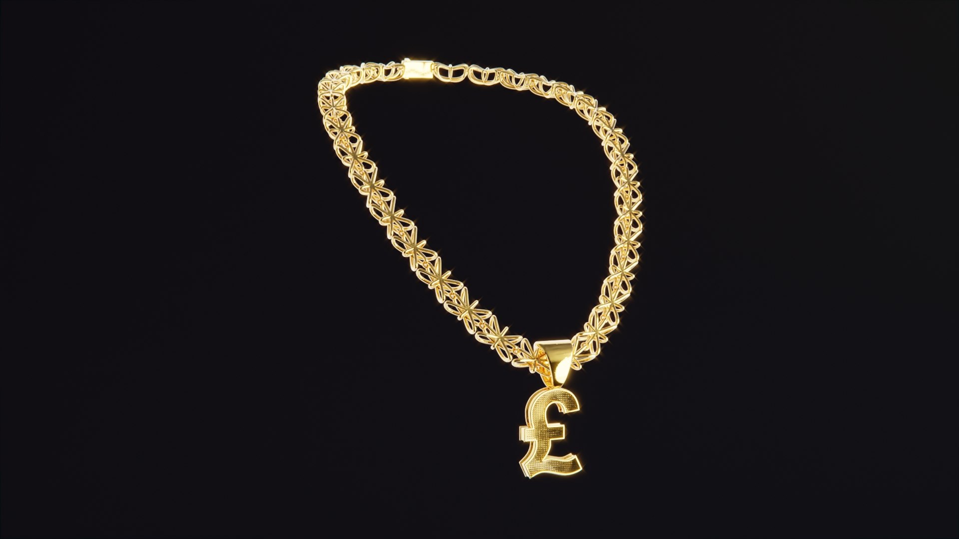 3D British Pound Chain - TurboSquid 1931006