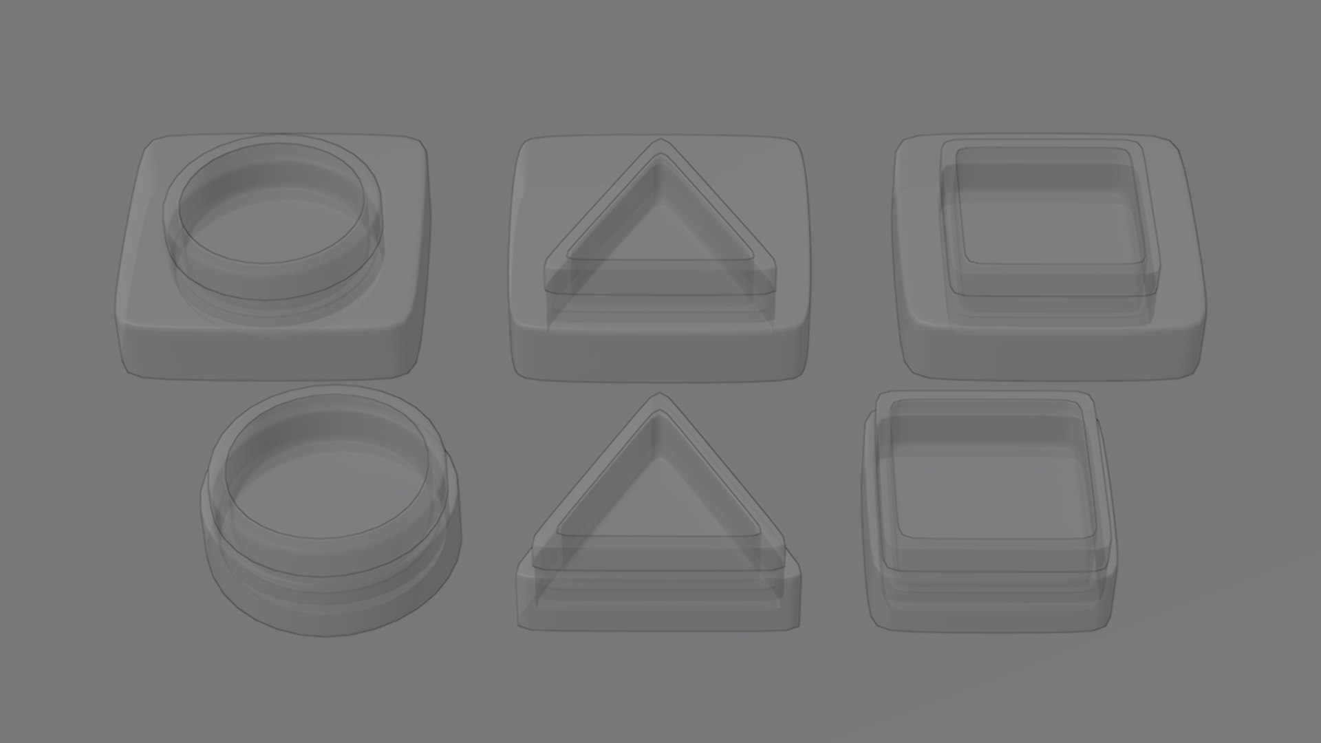 Pack 6 Buttons Shapes 3D Model - TurboSquid 1596436