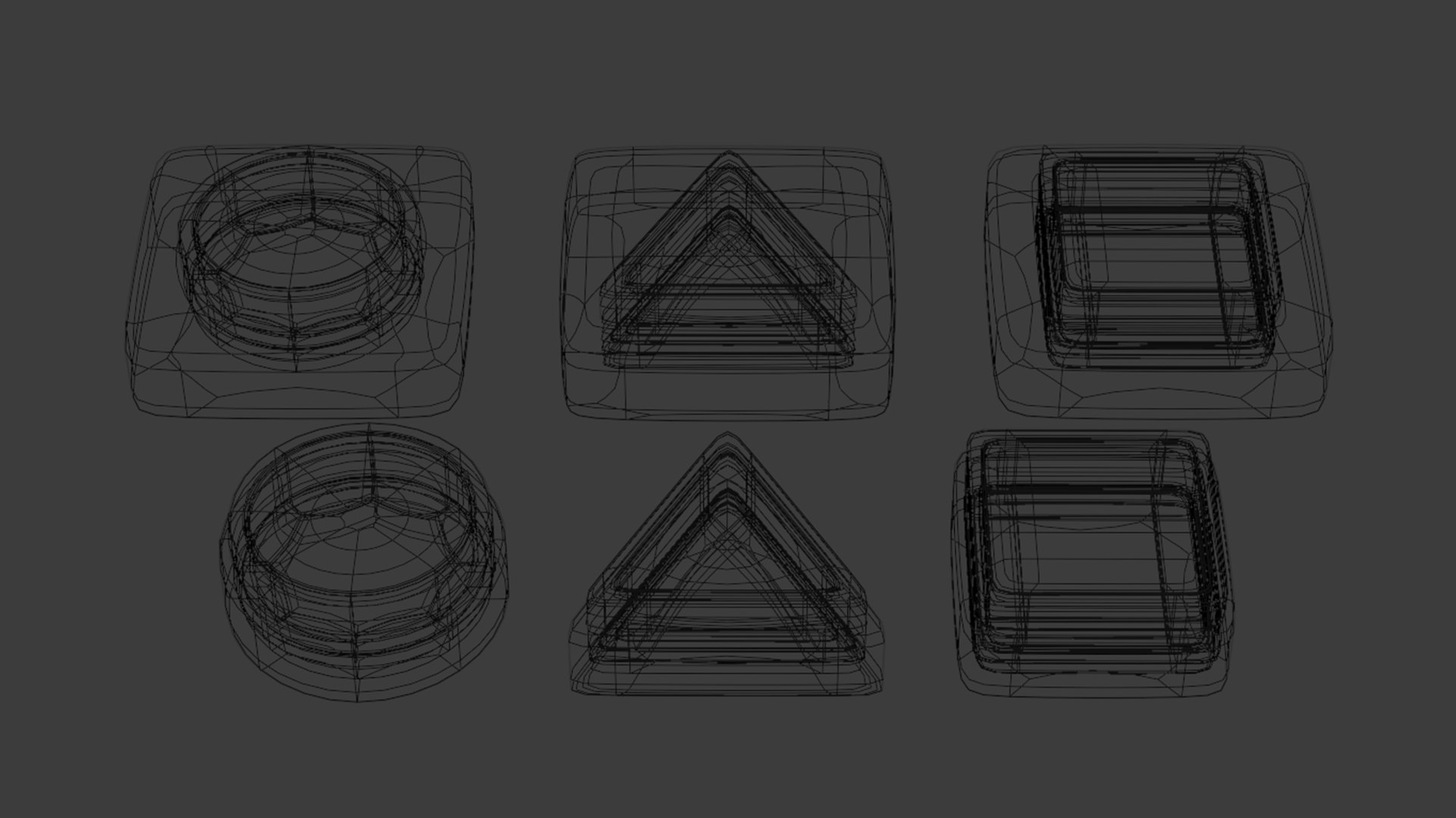 Pack 6 Buttons Shapes 3D Model - TurboSquid 1596436