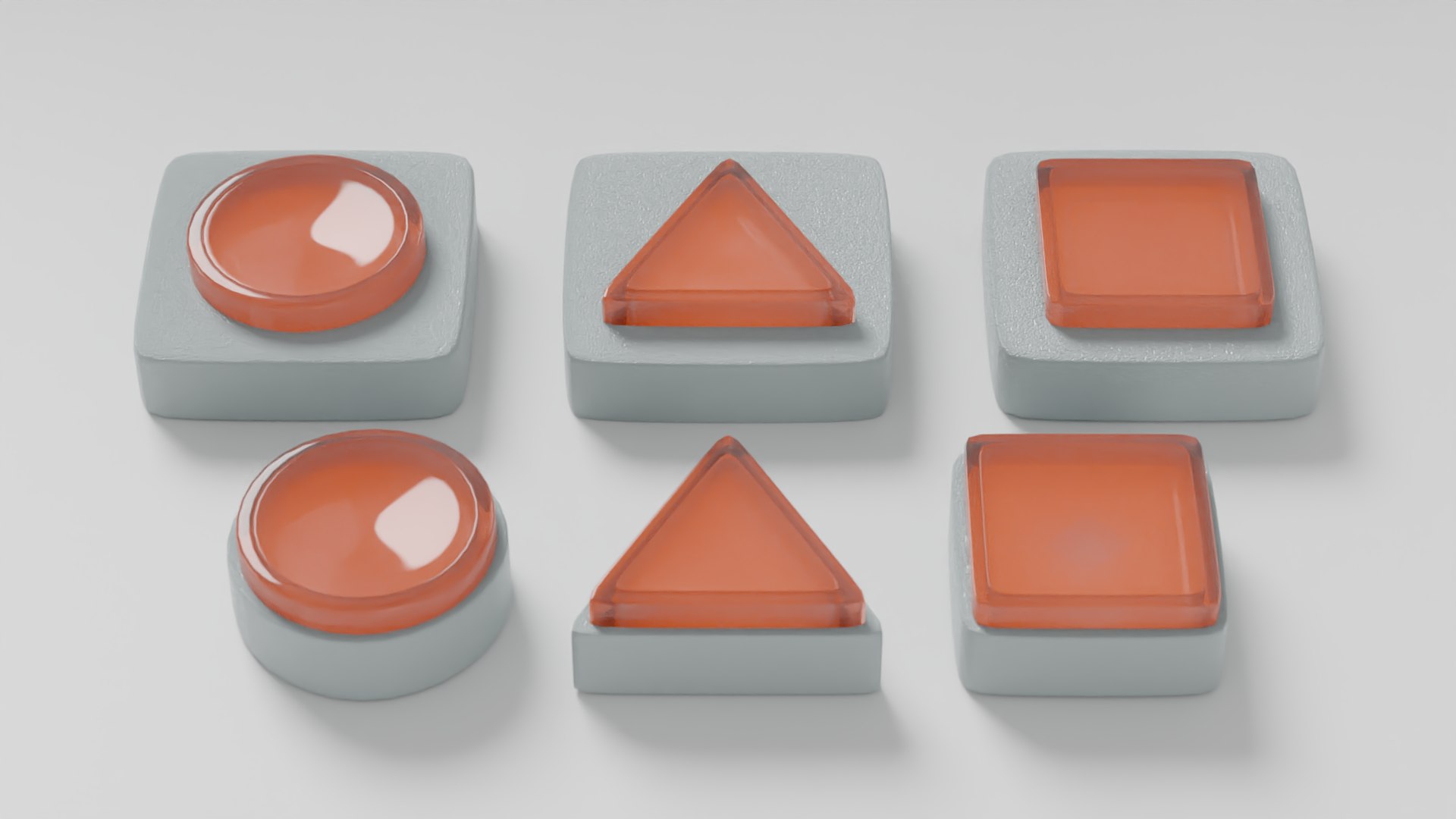 Pack 6 Buttons Shapes 3D Model - TurboSquid 1596436