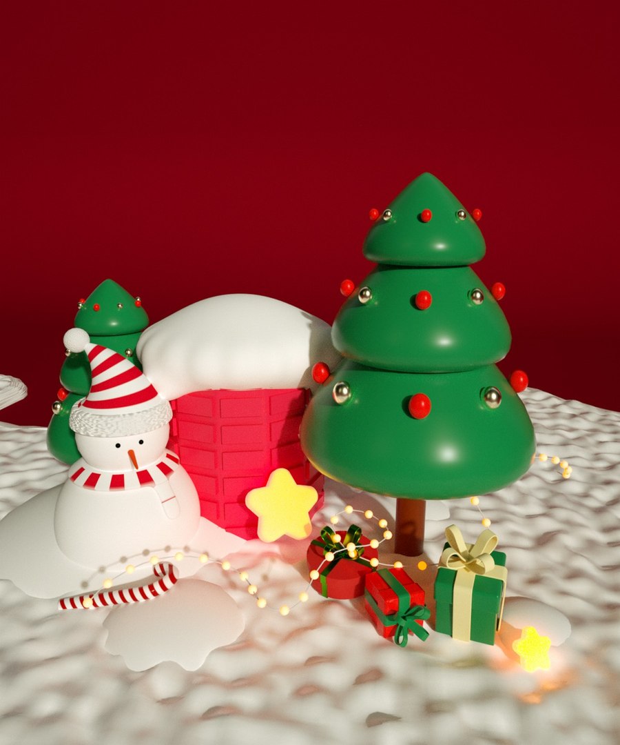 3D Christmas small scene - TurboSquid 2087352