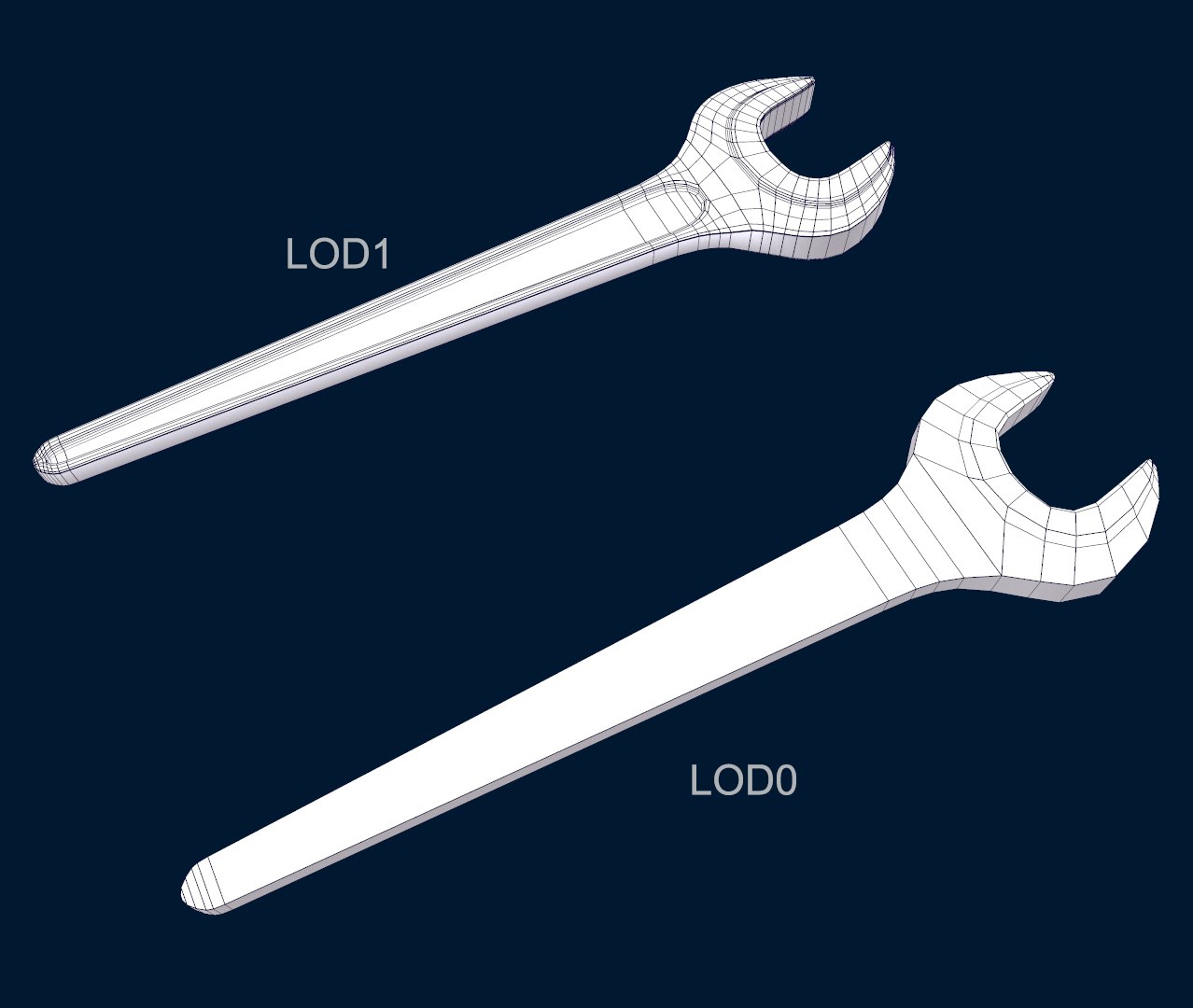 3d Model Single Open Ended Spanner