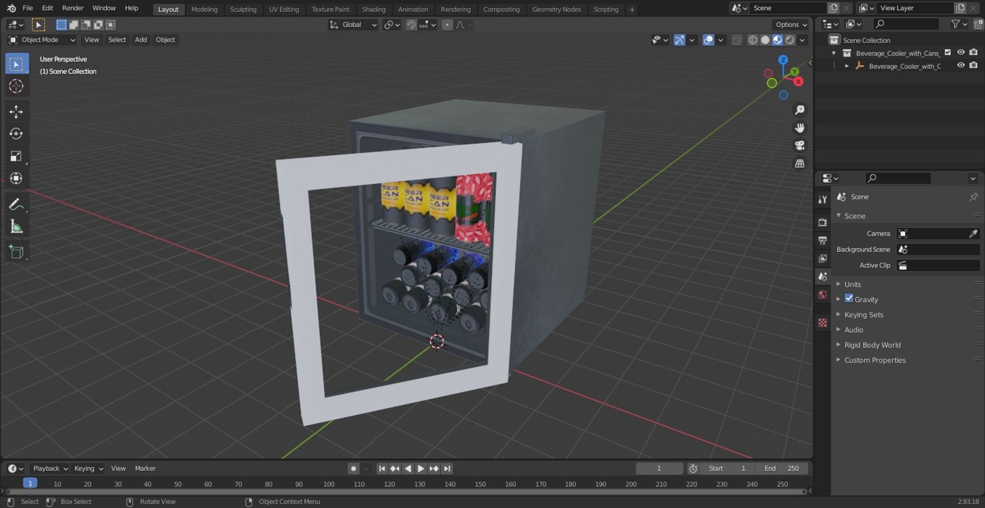 Beverage Cooler with Cans 3D model - TurboSquid 2163462