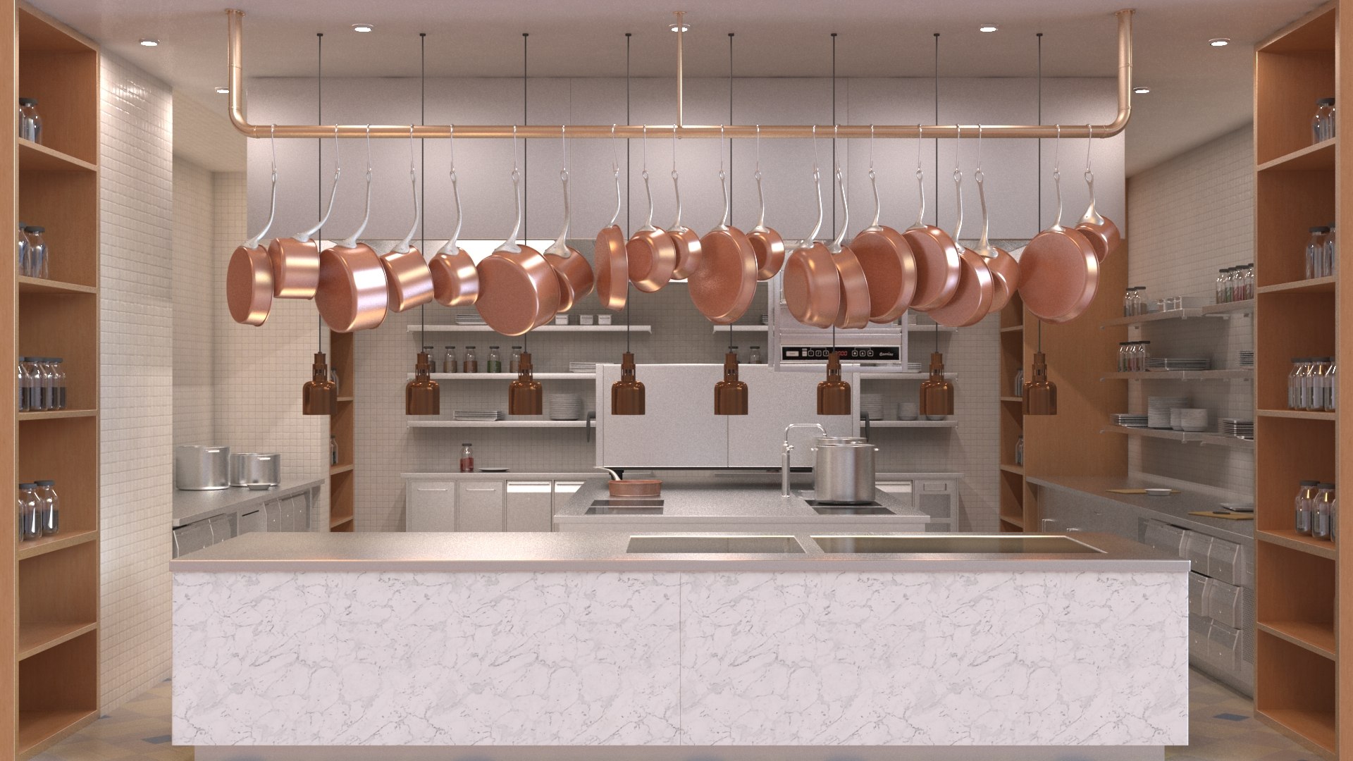 3D Model Commercial Open Kitchen - TurboSquid 1967855