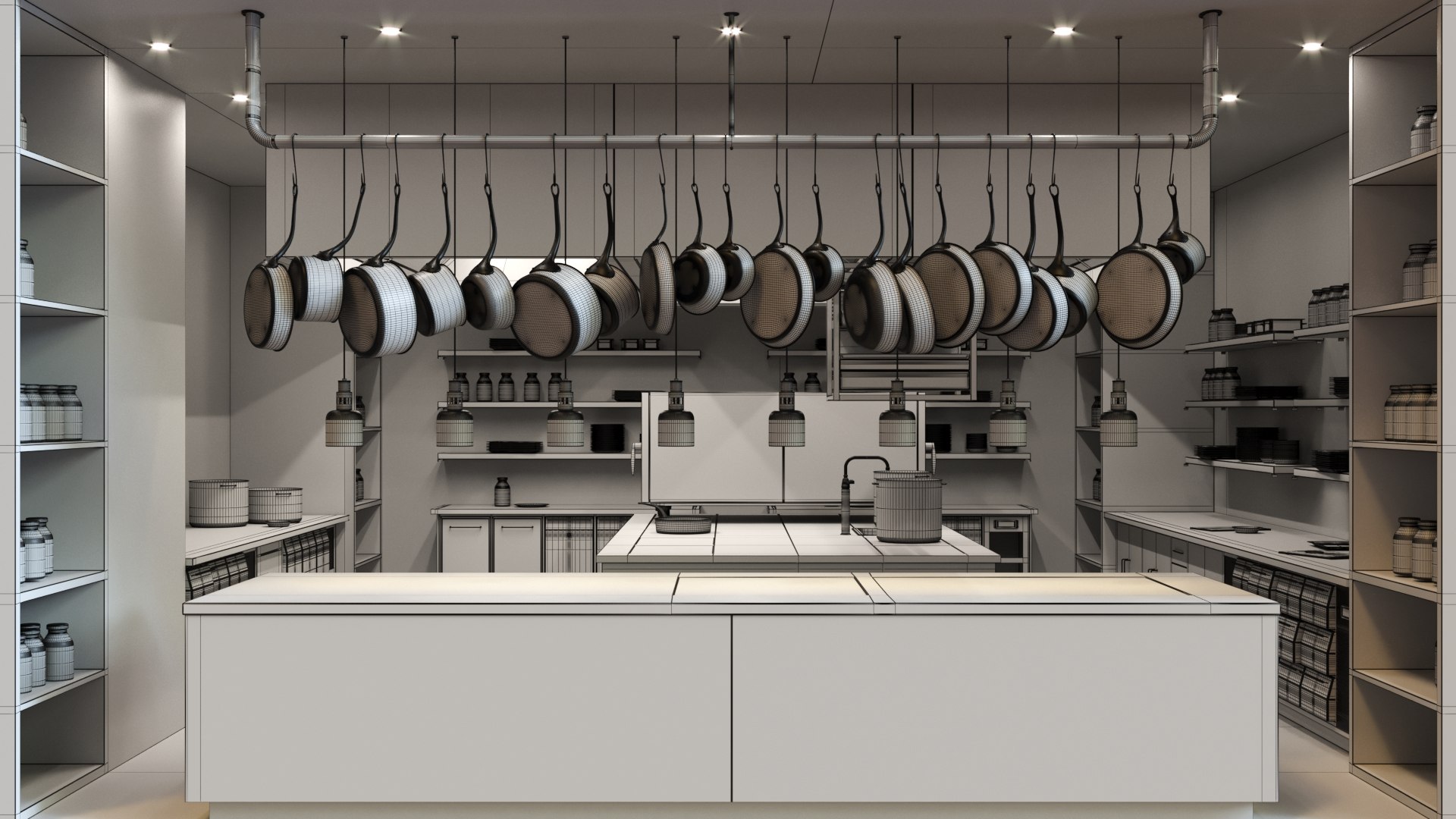 3D Model Commercial Open Kitchen - TurboSquid 1967855
