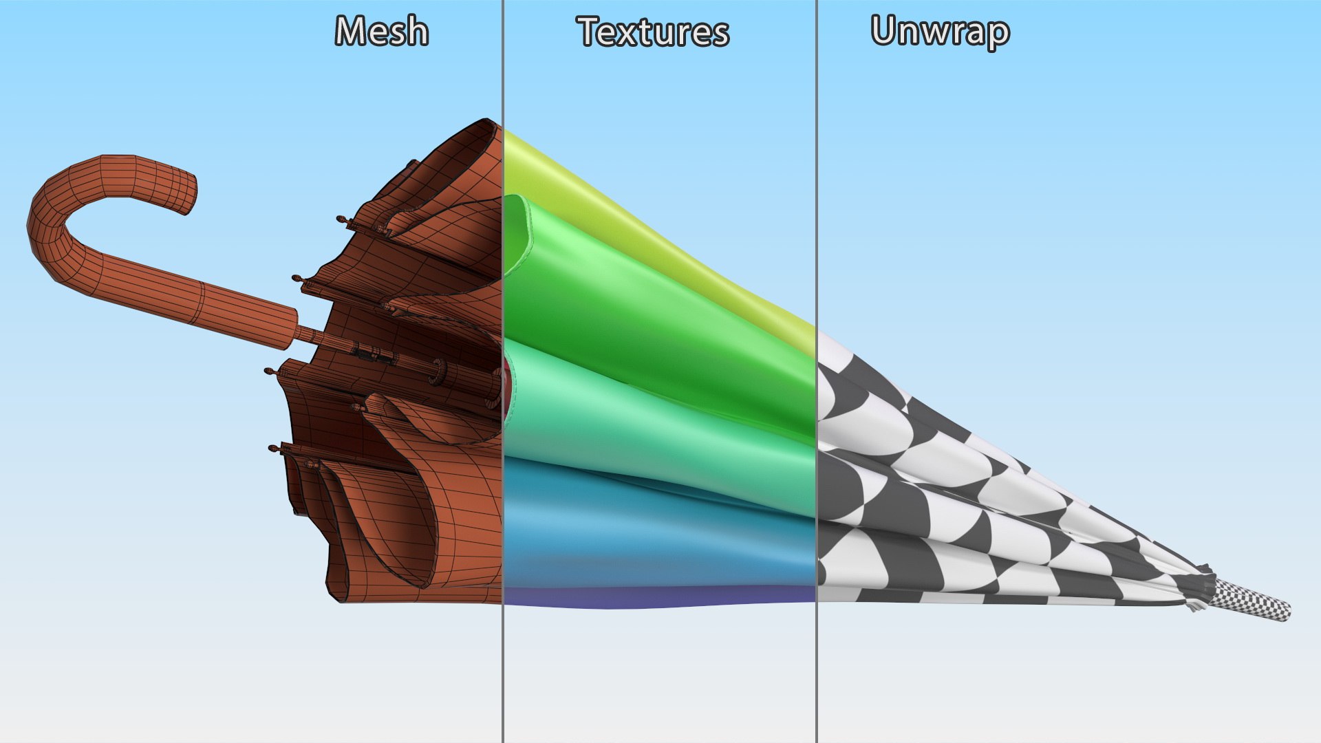Classic Folded Umbrella Model - TurboSquid 2221941