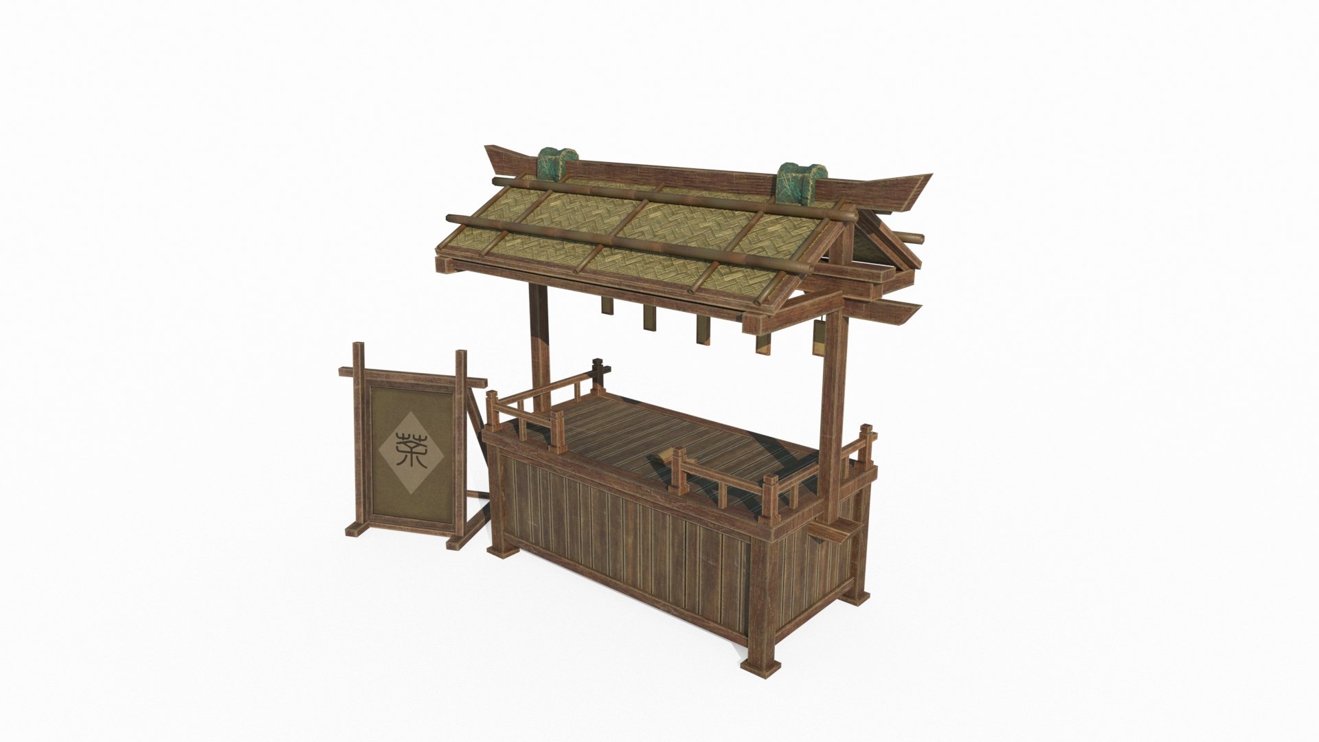 Ancient Roadside Tea Stalls Model - TurboSquid 2149745