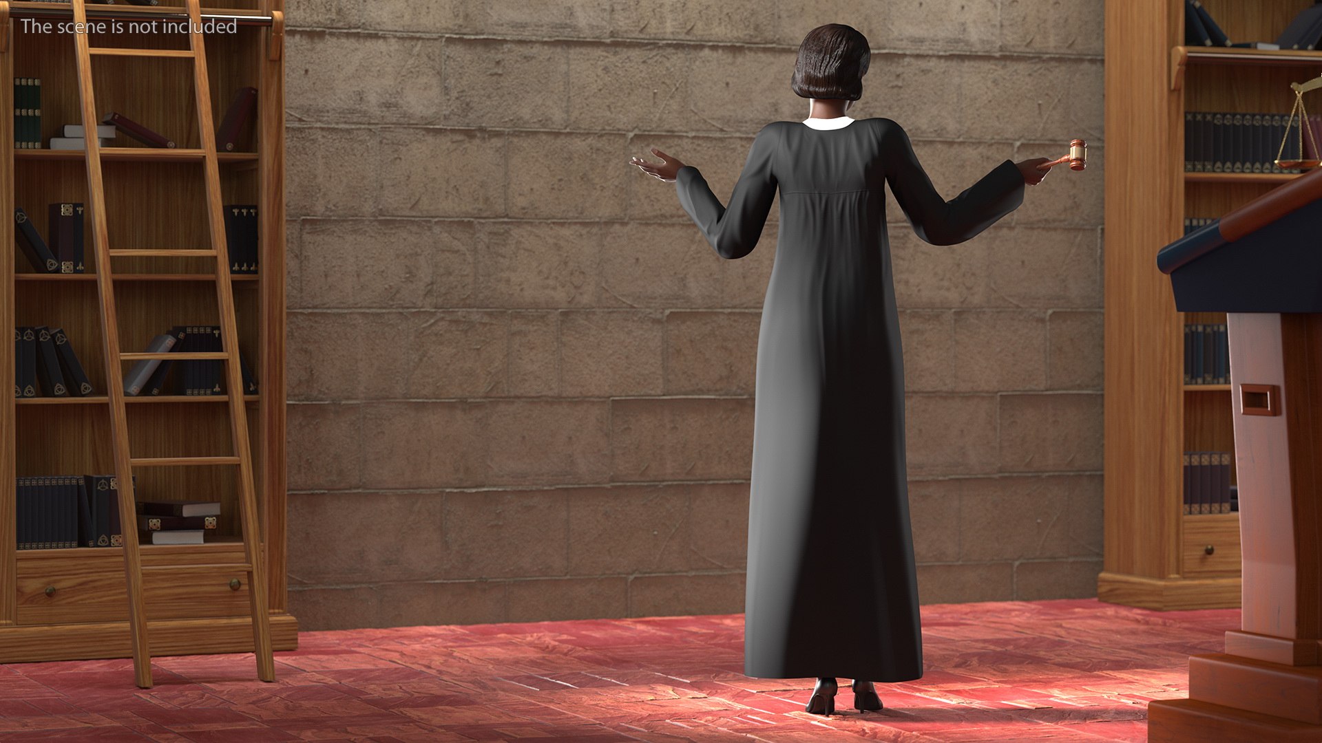 Dark Skin Judge Woman Female 3D Model - TurboSquid 1669435