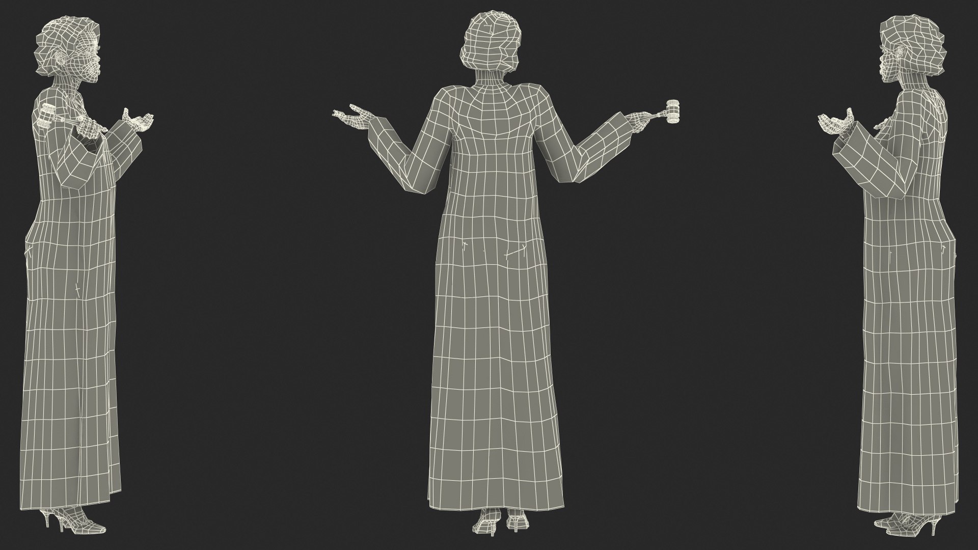 Dark skin judge woman female 3D model - TurboSquid 1669435