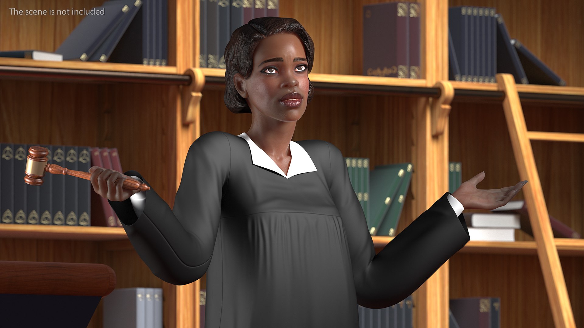 Dark Skin Judge Woman Female 3D Model - TurboSquid 1669435