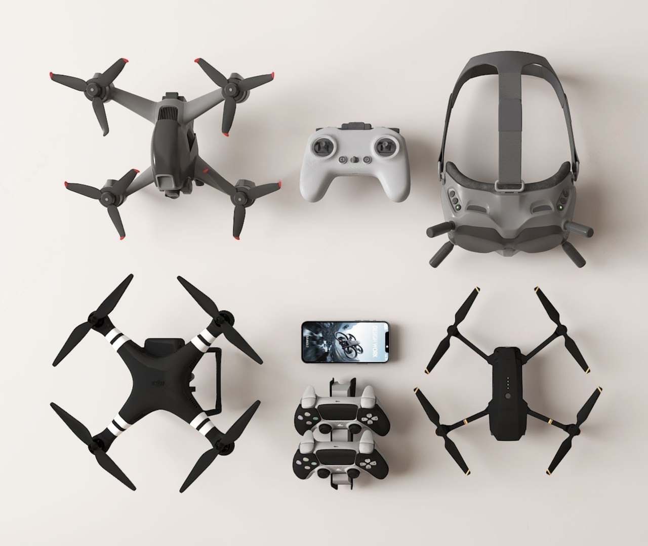 3D Model Quadcopter Drones Collection Aircraft Drone - TurboSquid 2397536