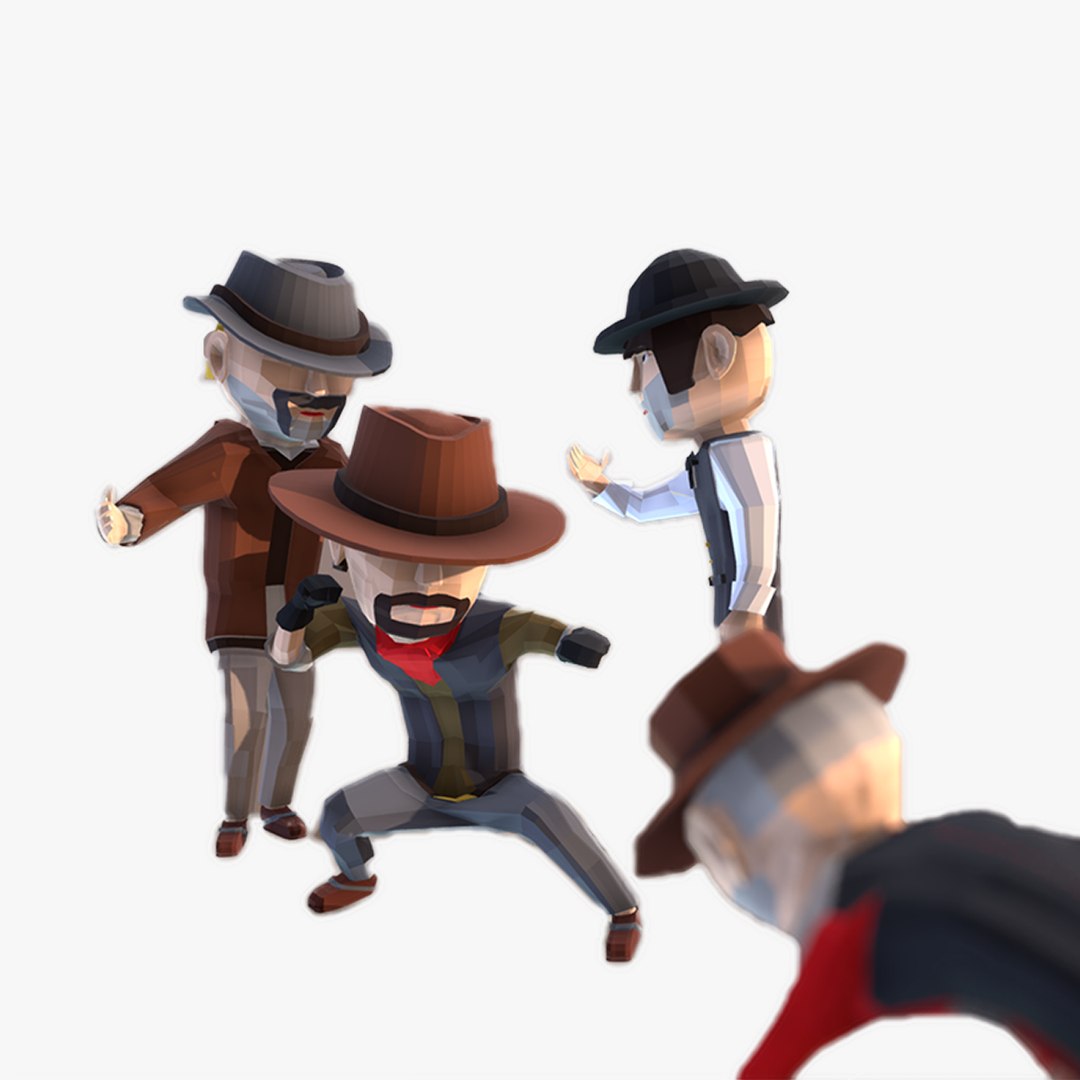 Wild West Outlaws - Character Pack 3D Model - TurboSquid 1922686