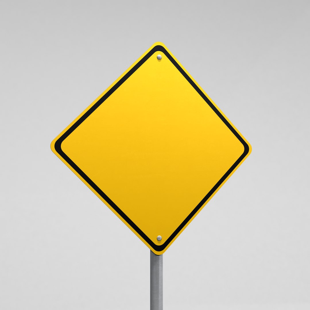 3d street sign warning