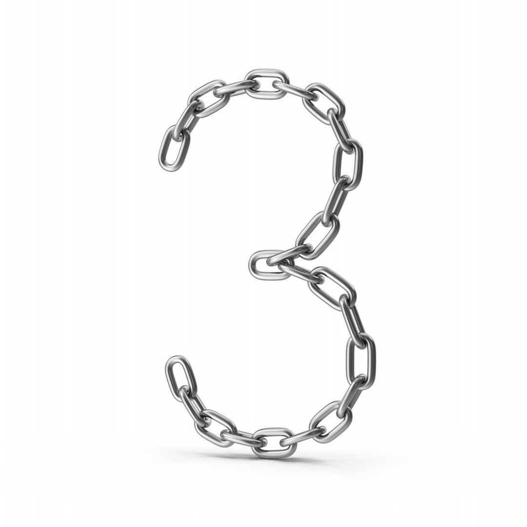 Silver Chain Number Three 3D Model - TurboSquid 2024747
