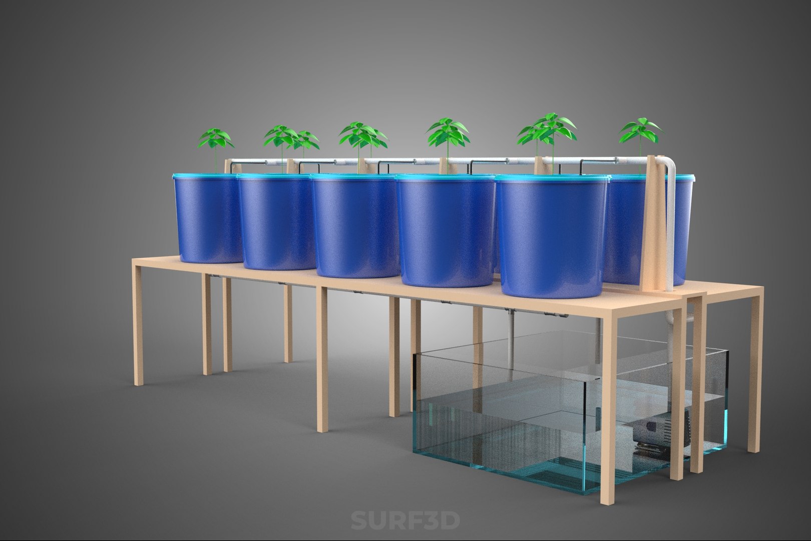 3D DBS DUTCH BUCKET SYSTEM BATO HYDROPONIC PLANT CULTIVATION GARDEN ...