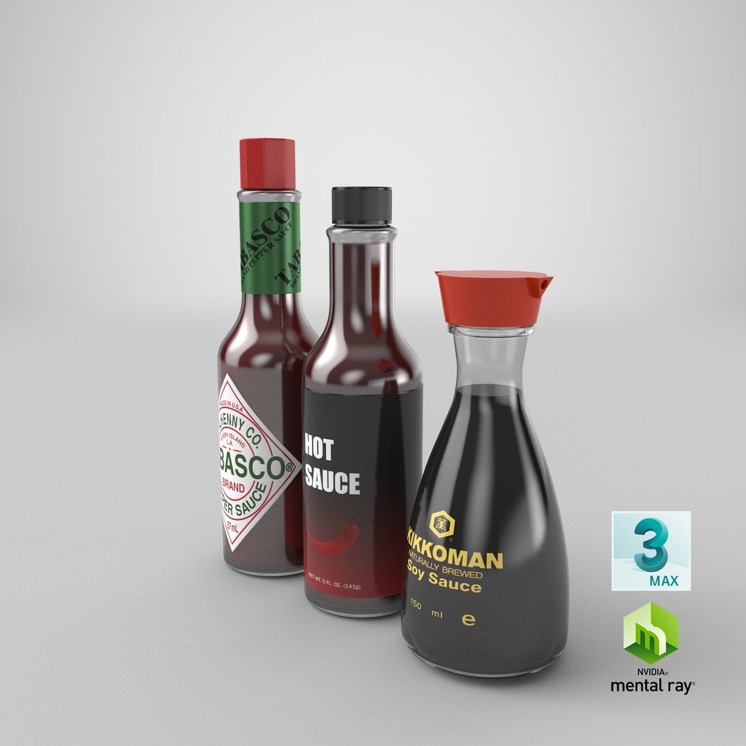 3D Soy Sauce Bottle Condiment Model - TurboSquid 1923625