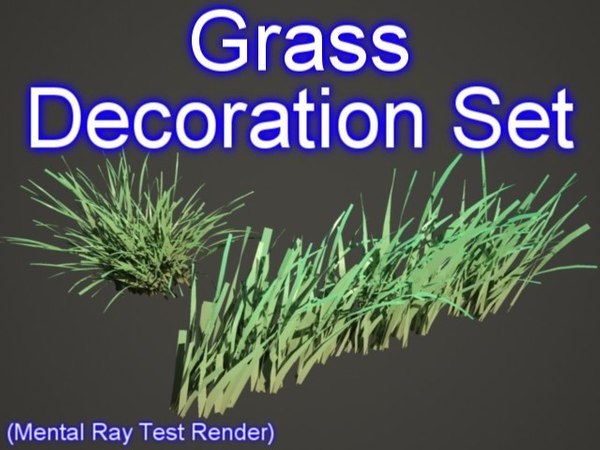 3d set decoration grasses