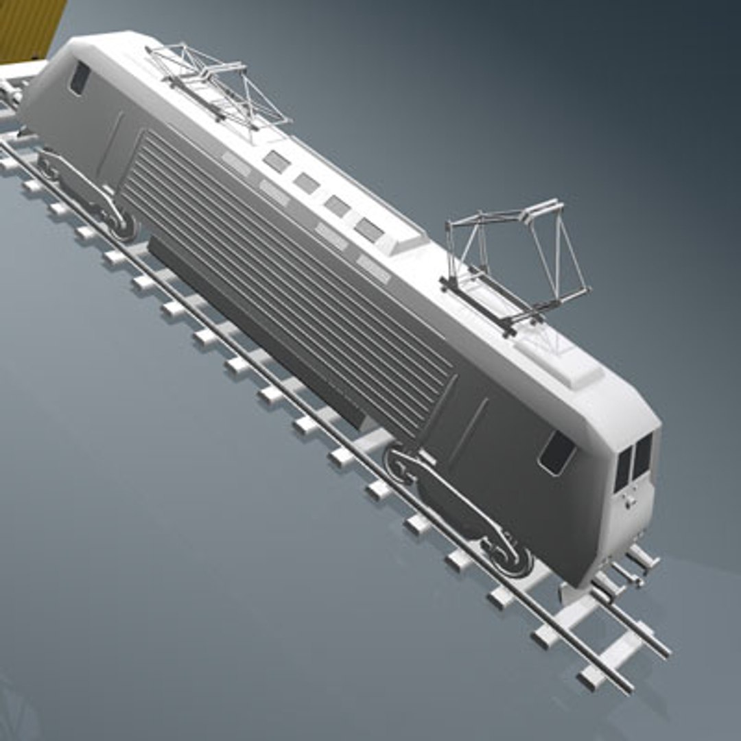 3d European Train Engine Cargo Model