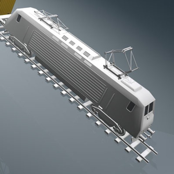 3d european train engine cargo model