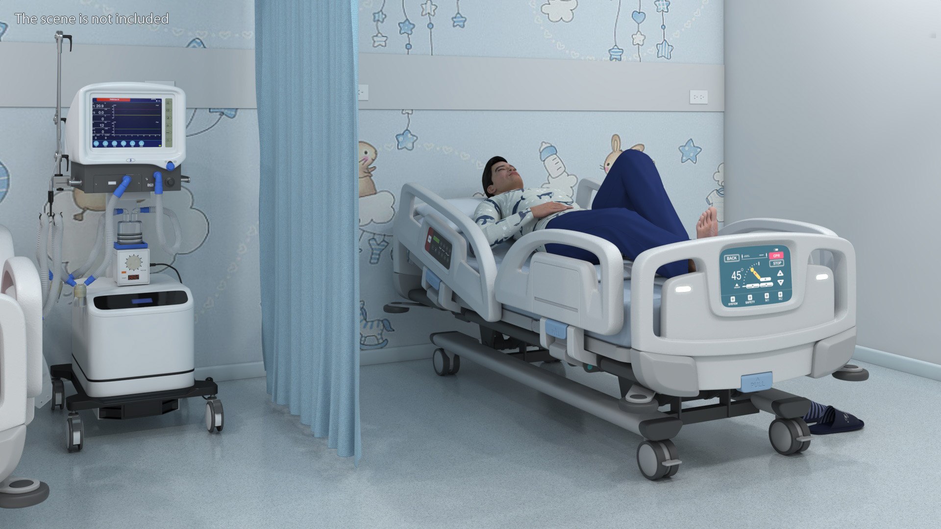 3D Smart Hospital Bed With Patient - TurboSquid 2330130