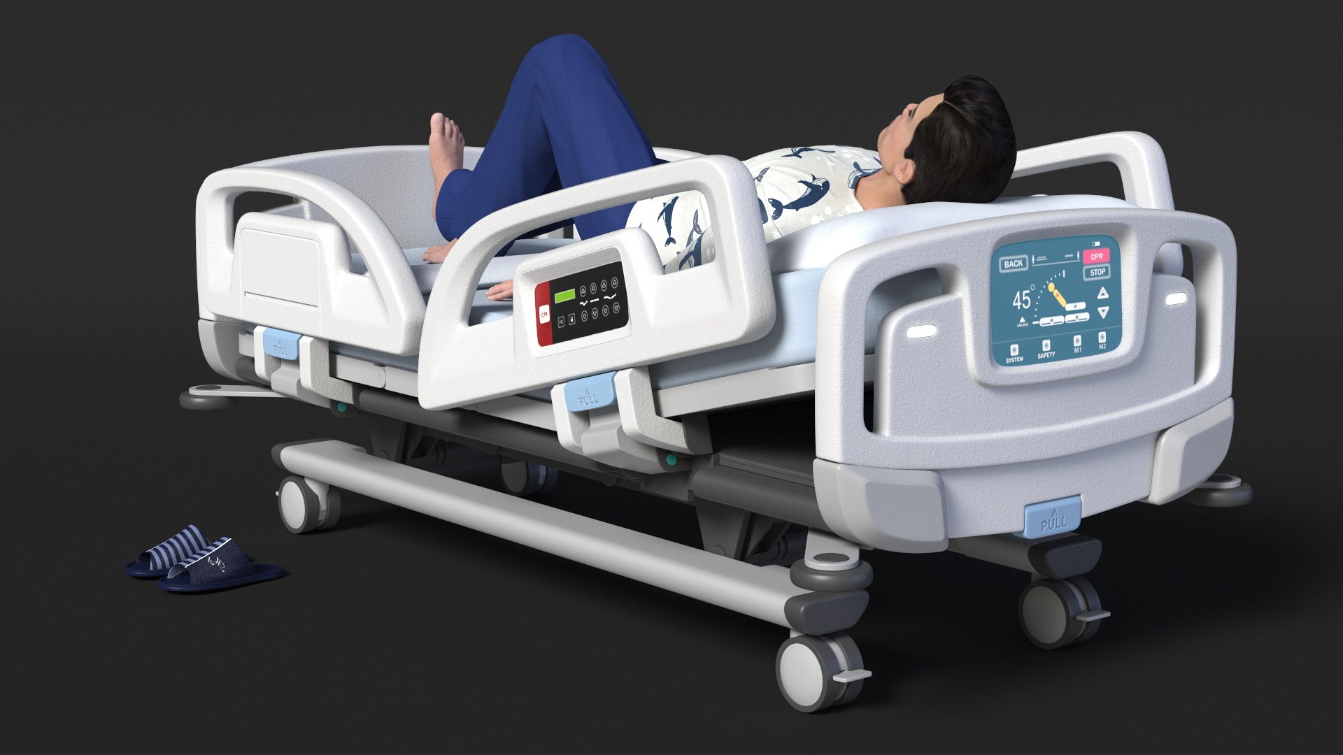 3D Smart Hospital Bed With Patient - TurboSquid 2330130