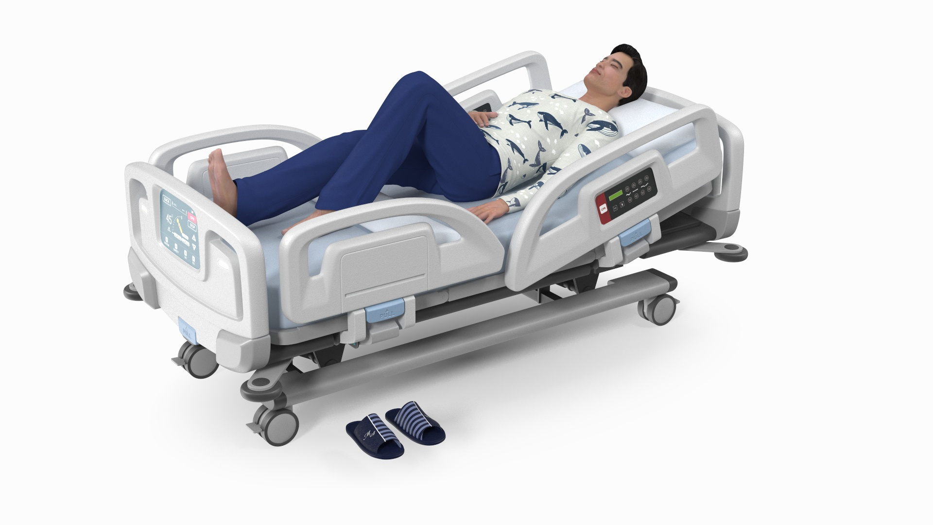 3D Smart Hospital Bed With Patient - TurboSquid 2330130