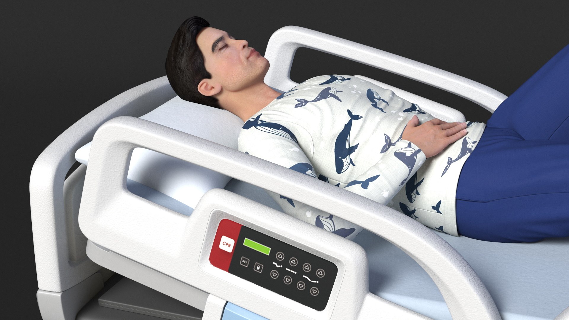 3D Smart Hospital Bed With Patient - TurboSquid 2330130