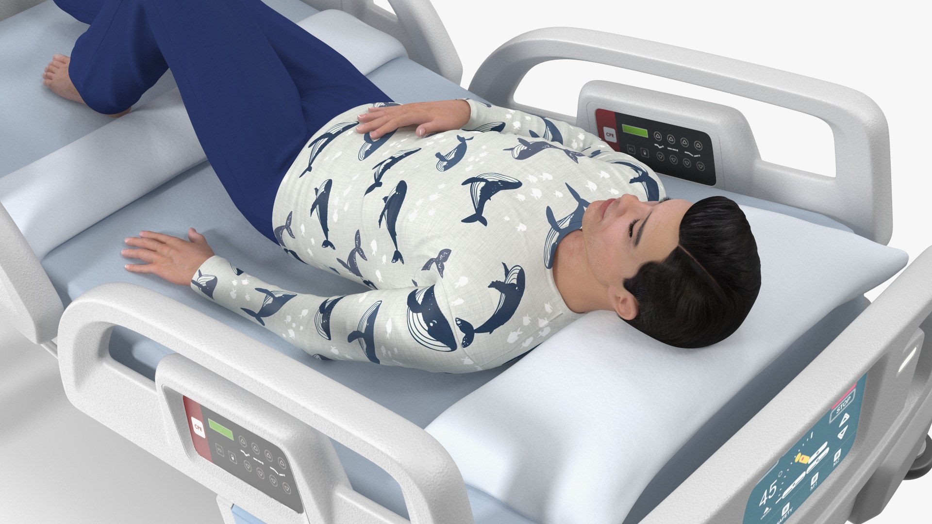3D Smart Hospital Bed With Patient - TurboSquid 2330130