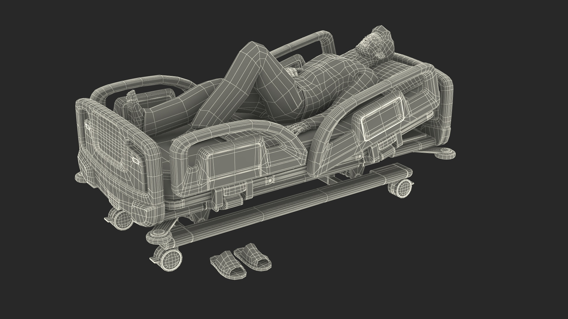 3D Smart Hospital Bed With Patient - TurboSquid 2330130