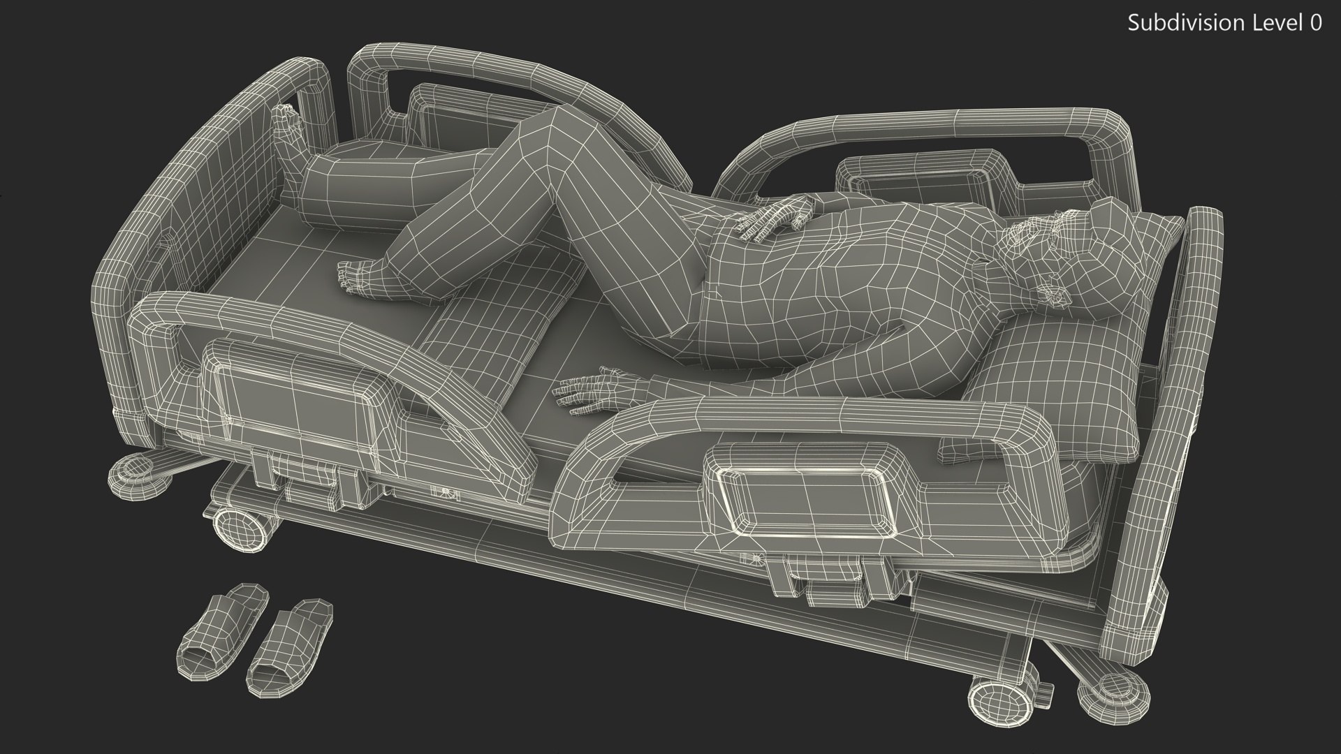 3D Smart Hospital Bed With Patient - TurboSquid 2330130