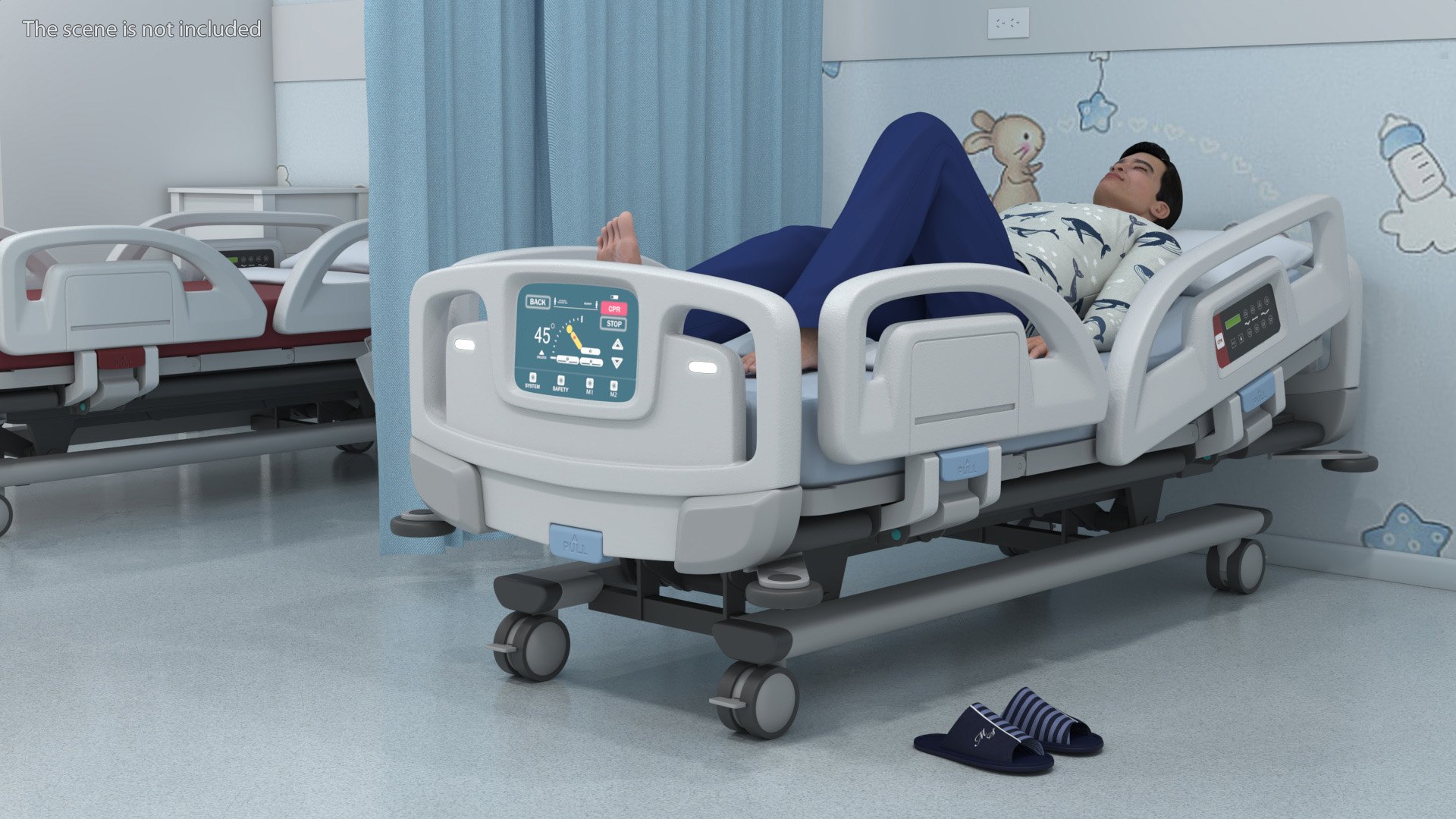 3D Smart Hospital Bed With Patient - TurboSquid 2330130