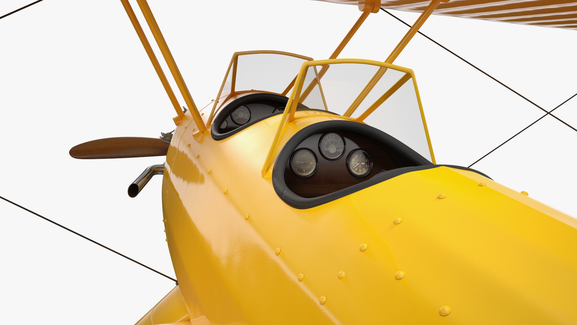 Biplane Airplane Yellow 3D model - TurboSquid 1918329