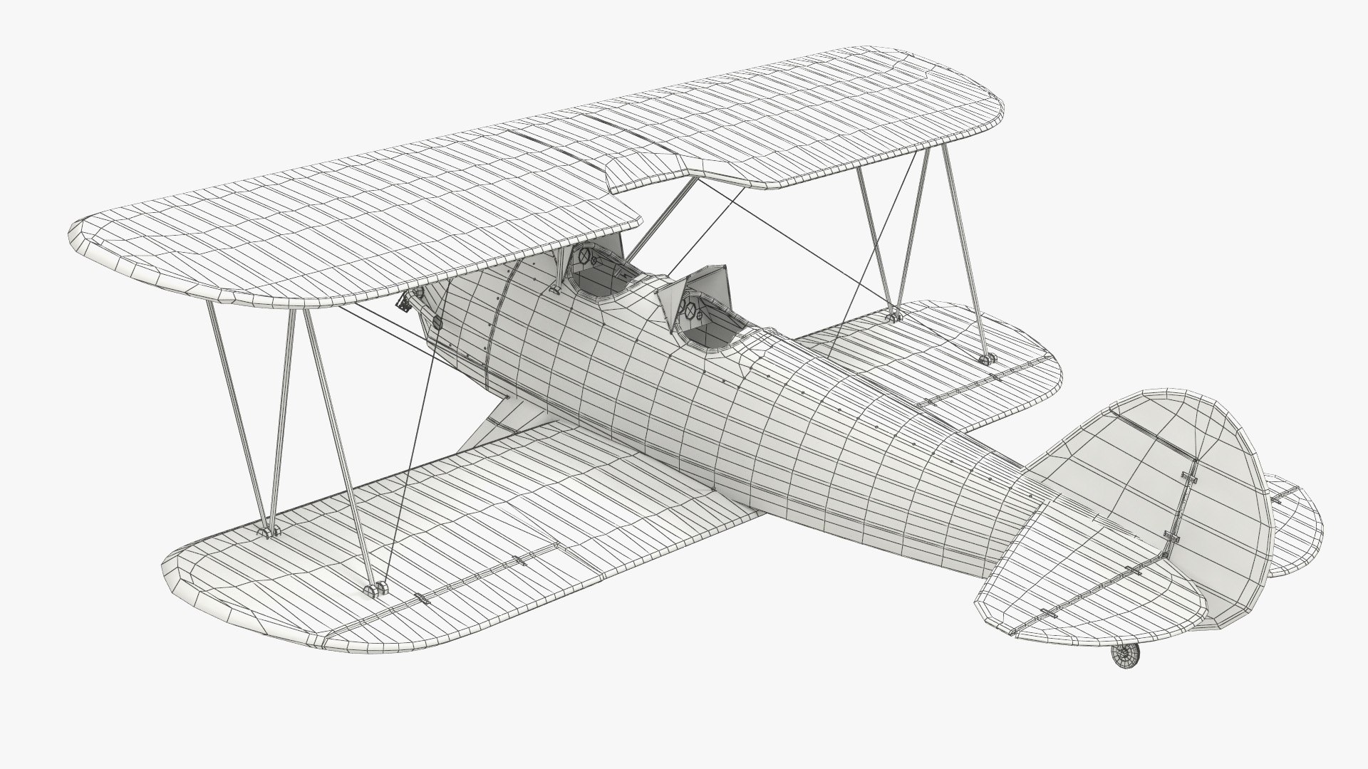 Biplane Airplane Yellow 3D model - TurboSquid 1918329
