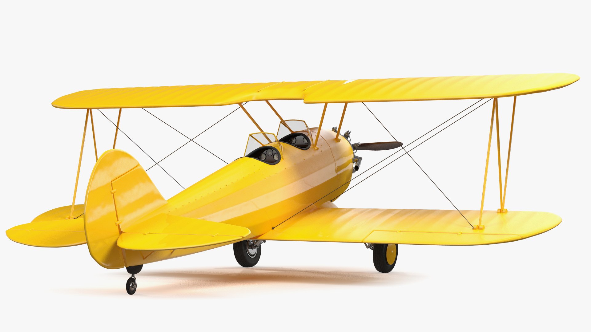 Biplane Airplane Yellow 3D model - TurboSquid 1918329
