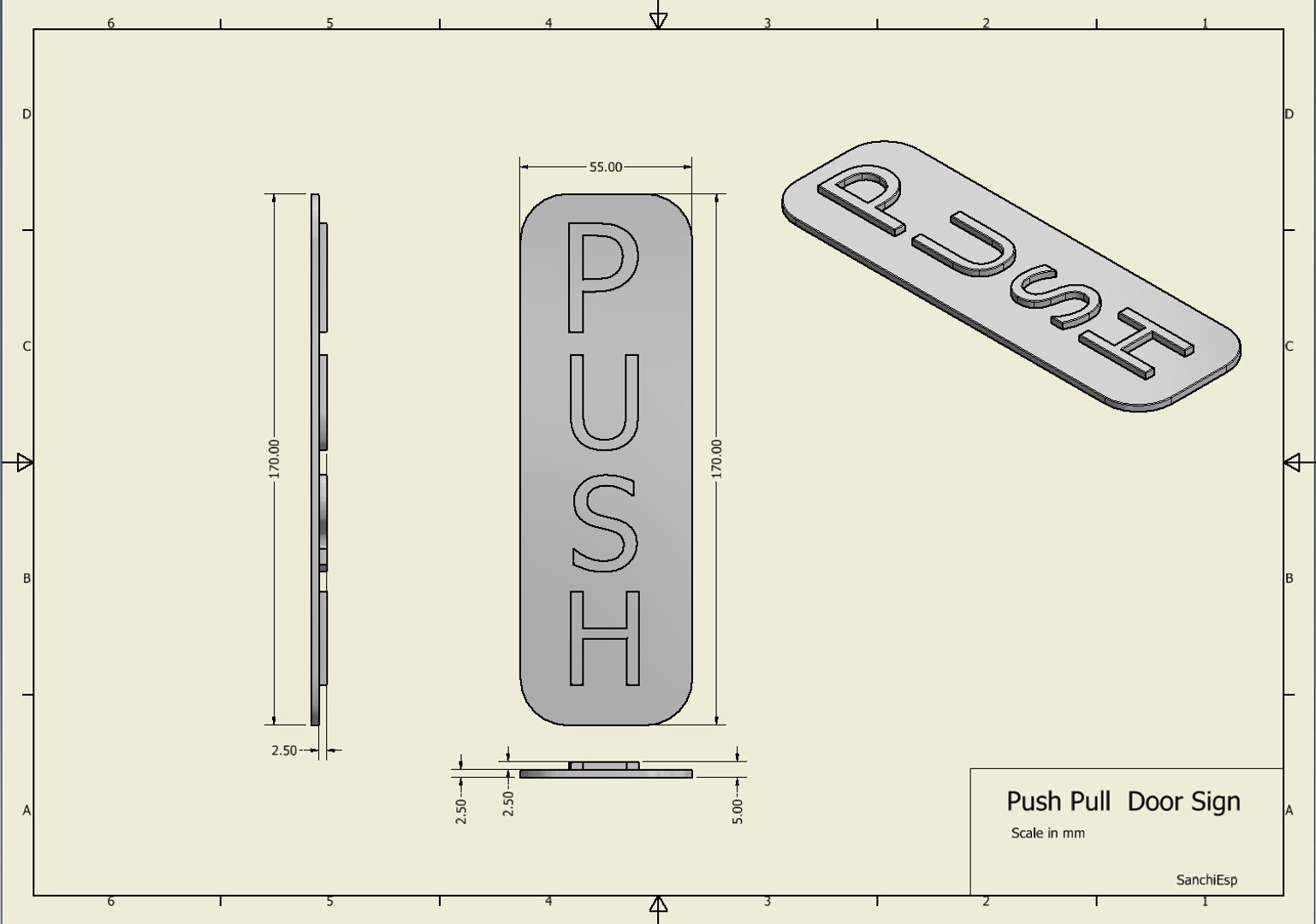 3D Push Pull Door Sign Model - TurboSquid 2128620