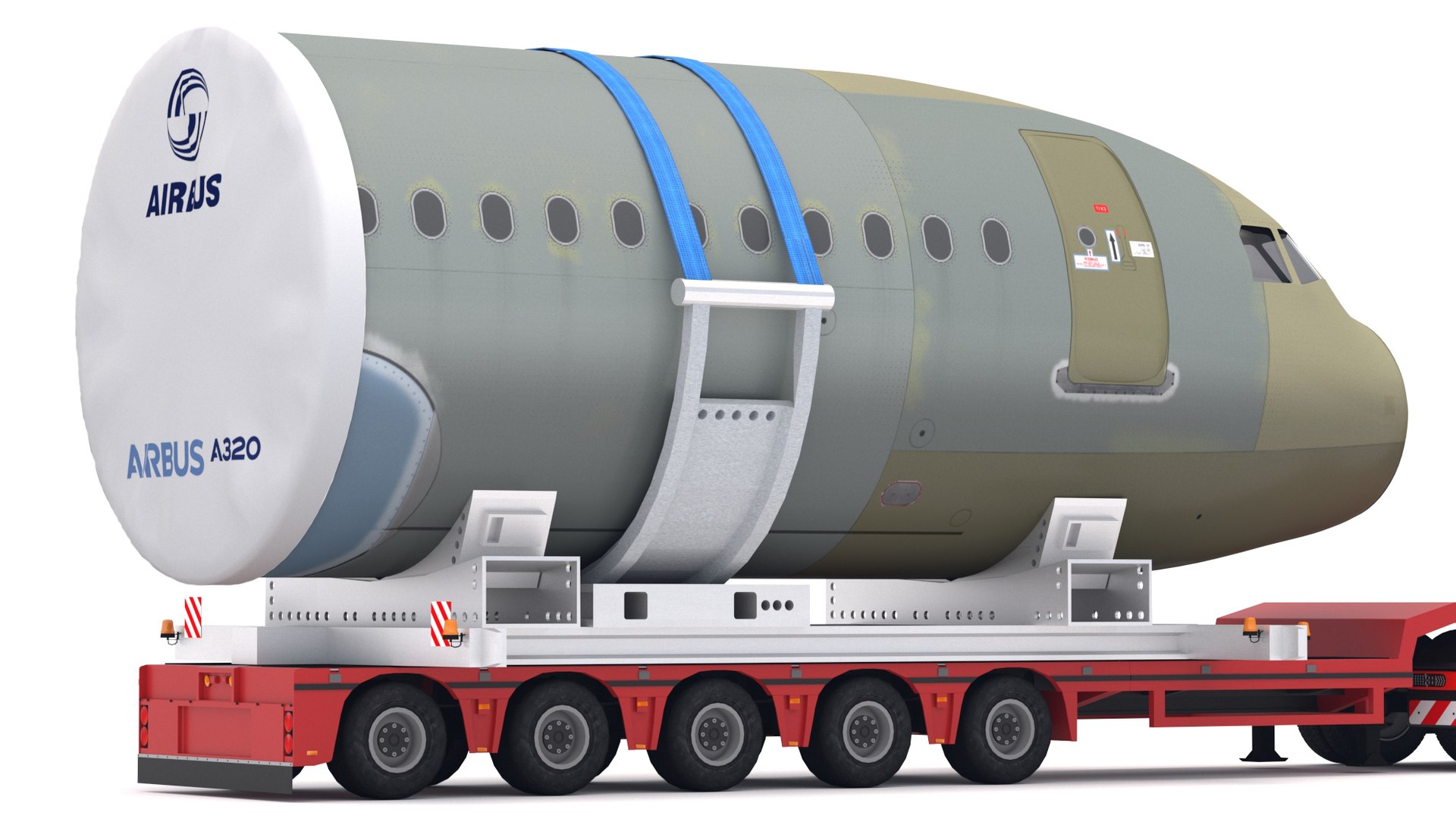 Volvo fh16 2021 and Lowboy Trailer with Airplane model - TurboSquid 1972931