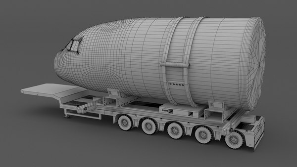 Volvo fh16 2021 and Lowboy Trailer with Airplane model - TurboSquid 1972931