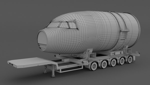 Volvo fh16 2021 and Lowboy Trailer with Airplane model - TurboSquid 1972931