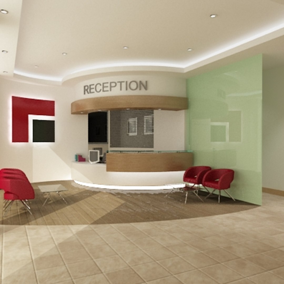 3d model reception office
