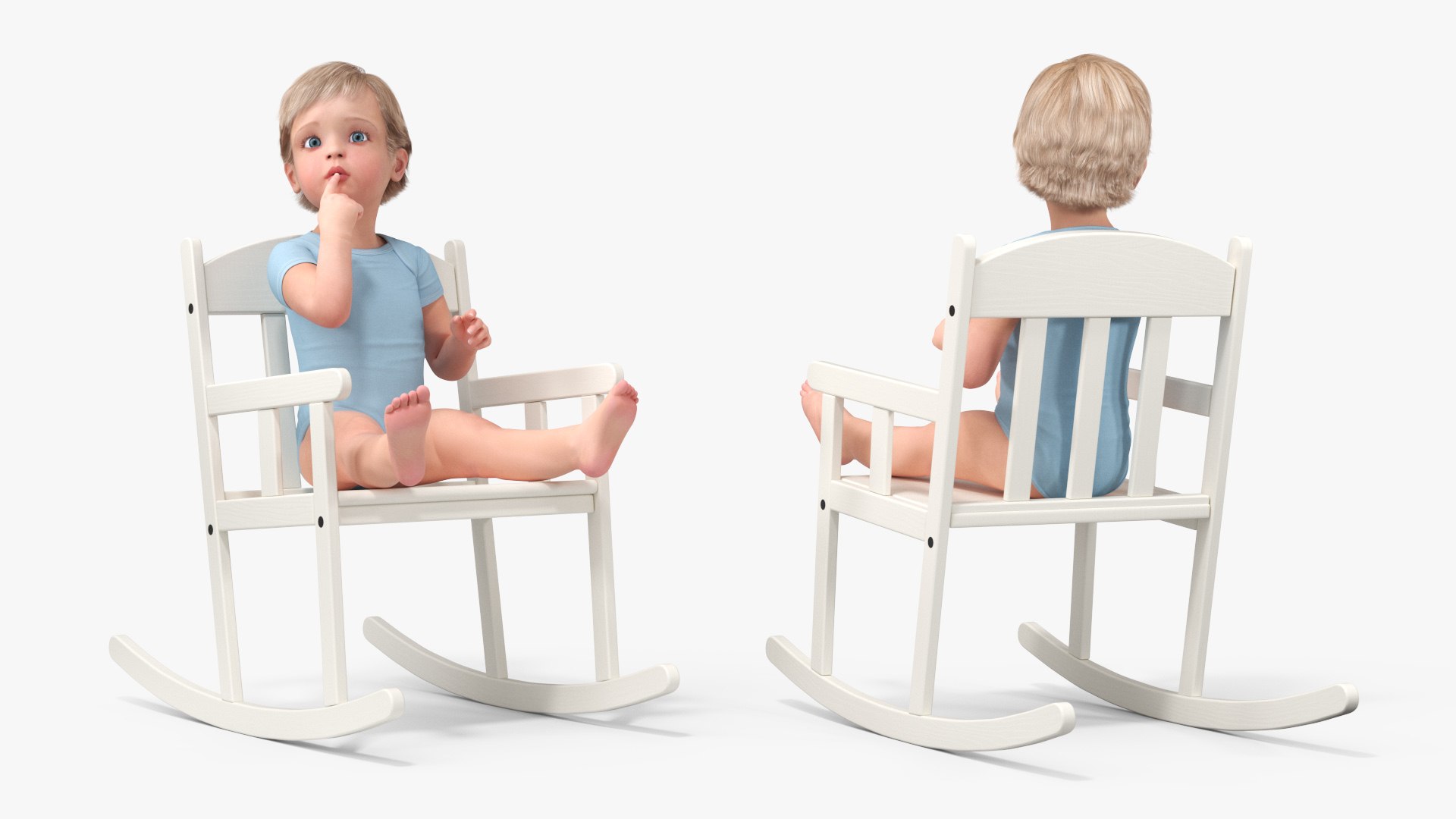 3D Boy Sitting In A Rocking Chair - TurboSquid 2271623