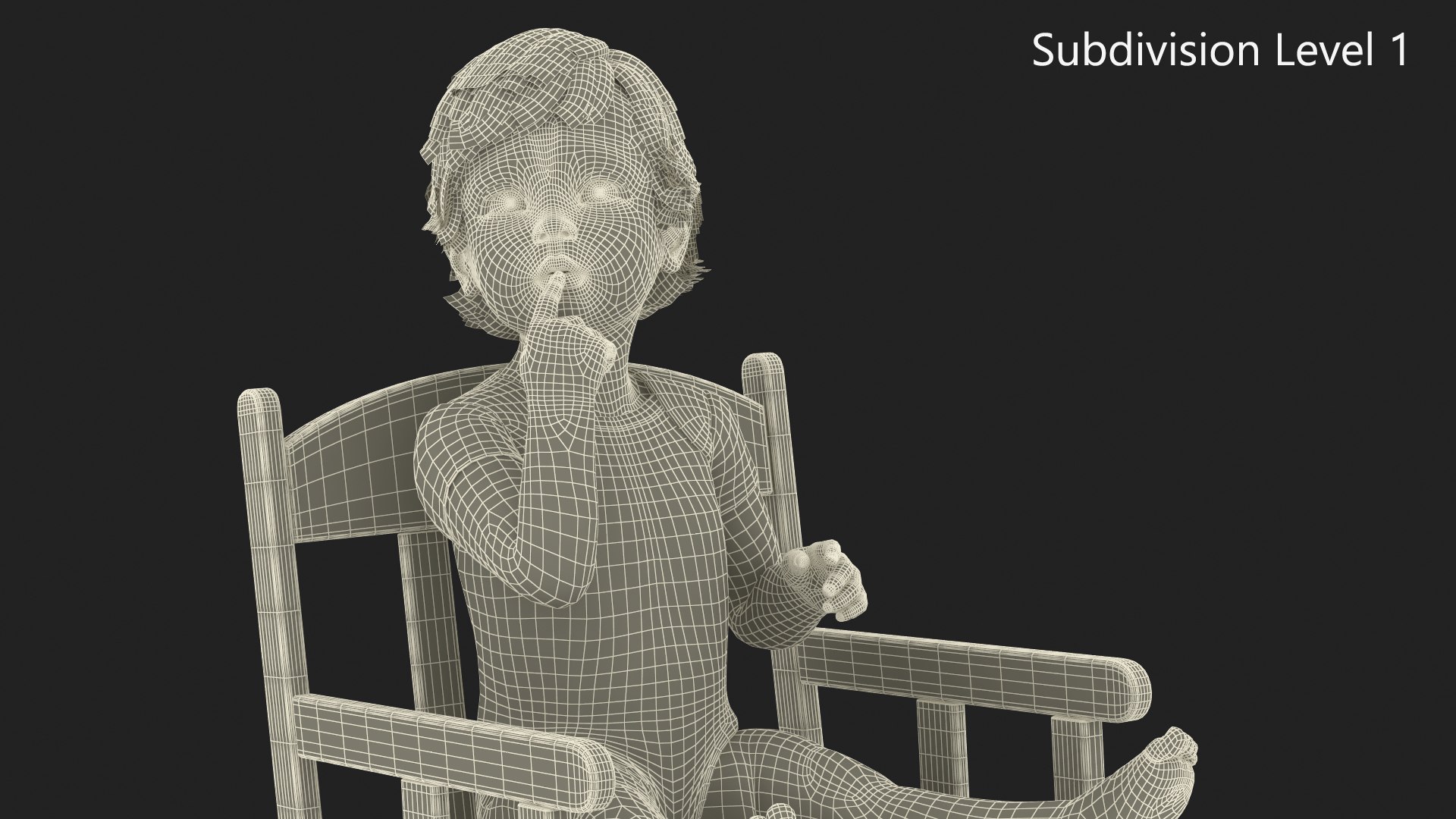3D Boy Sitting In A Rocking Chair - TurboSquid 2271623