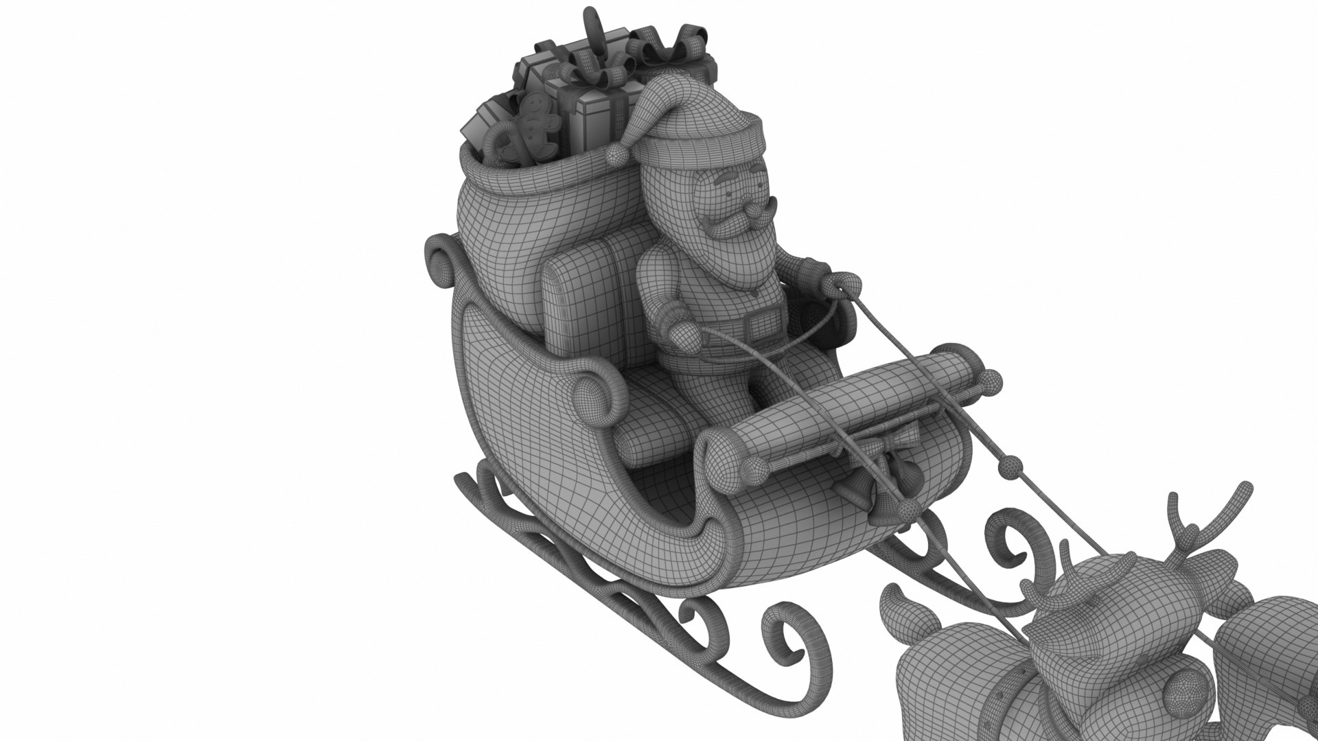 Santa Claus With Sleigh 3D Model - TurboSquid 2004443