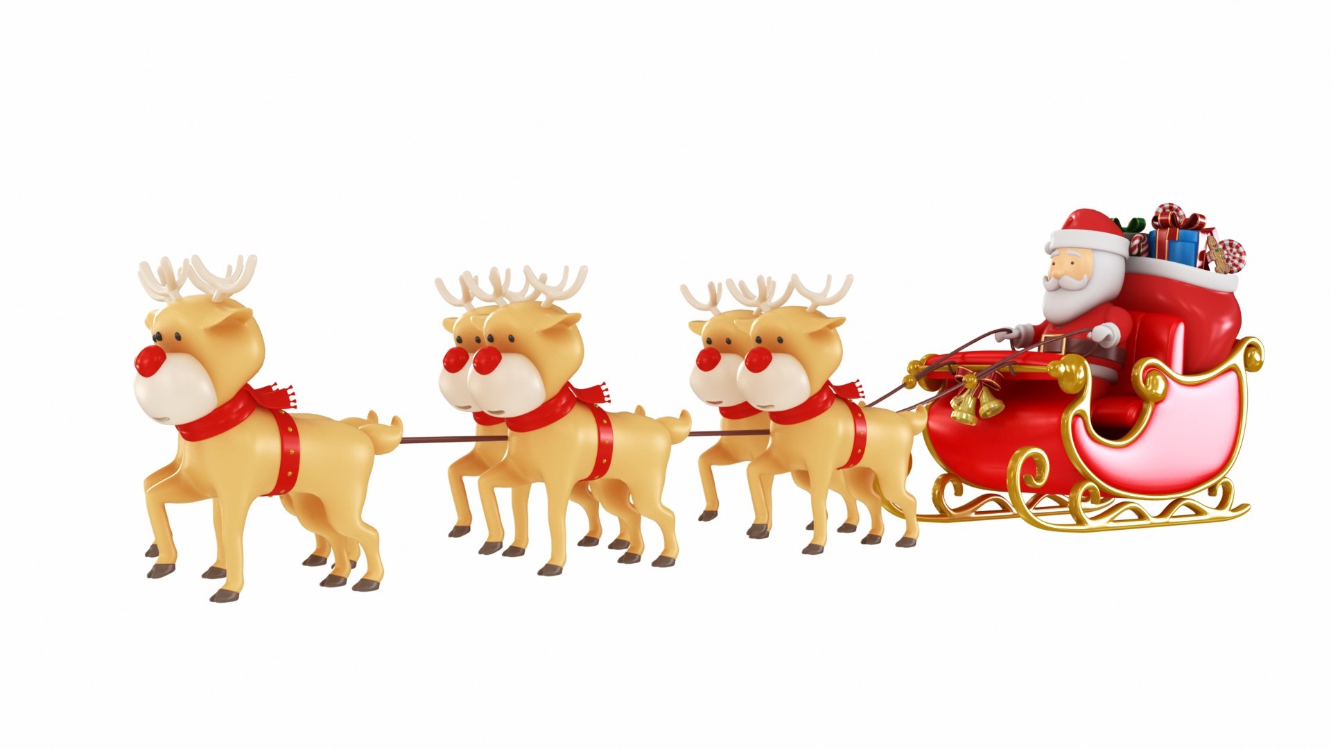 Santa Claus With Sleigh 3D Model - TurboSquid 2004443