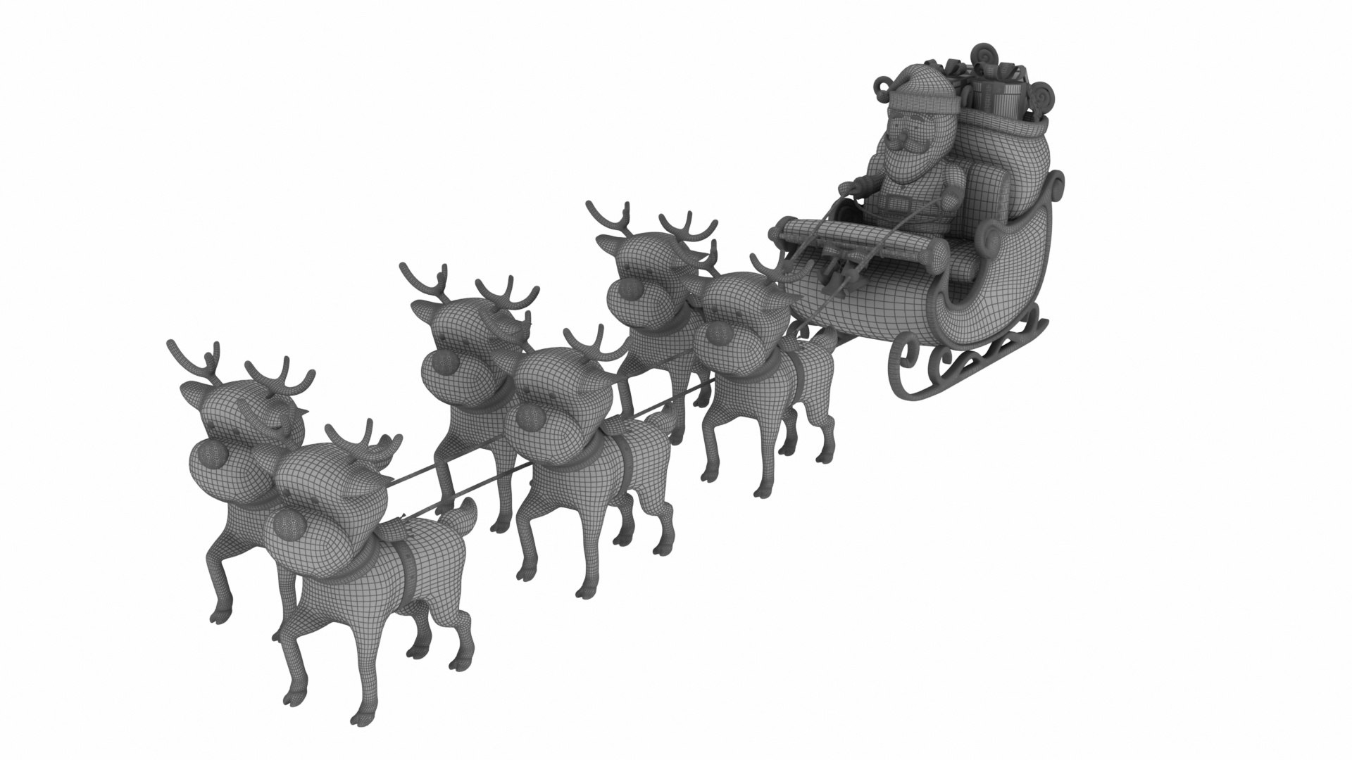 Santa Claus With Sleigh 3D Model - TurboSquid 2004443
