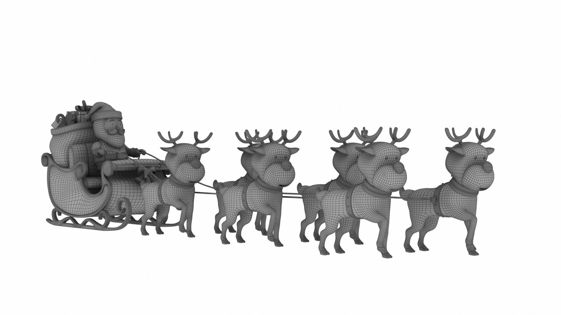 Santa Claus With Sleigh 3D Model - TurboSquid 2004443