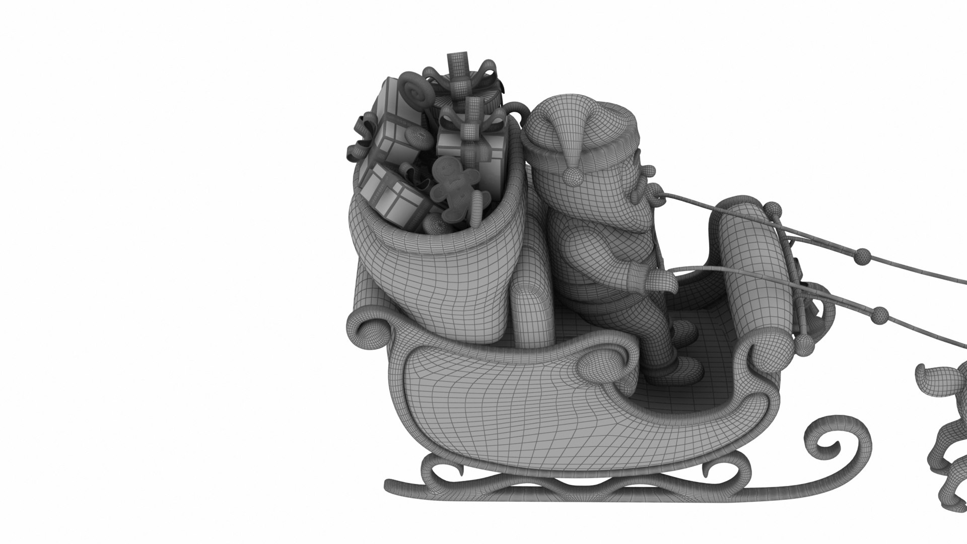 Santa Claus With Sleigh 3D Model - TurboSquid 2004443
